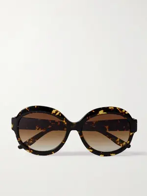 Barton Perreira Orleandra Round-frame Sunglasses - Tortoiseshell