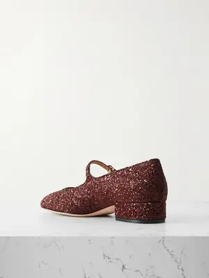 Bally Belkys Glitter Leather Mary Jane Pumps