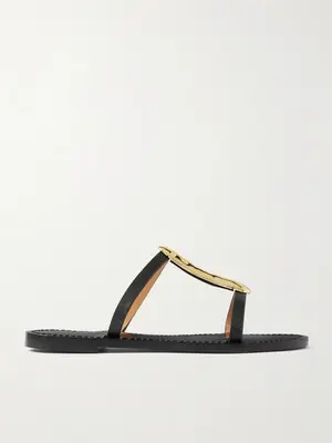 AMANU The Sahara Leather Sandals - Black