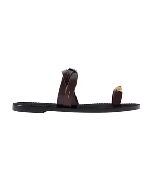 AMANU Amanu The Lagos Embellished Woven Leather Sandals