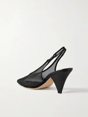 Altuzarra Leather-trimmed Mesh Slingback Pumps