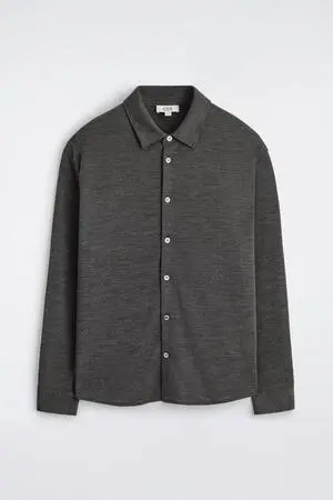 Cos Wool-blend Jersey Shirt - Dark Grey