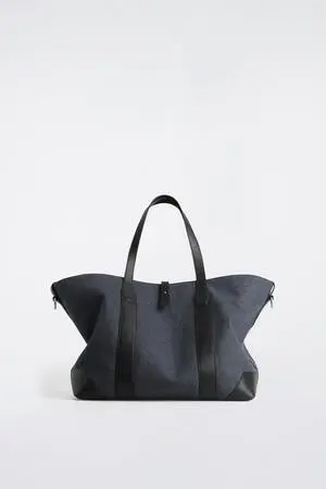 Cos Weekender Wool-blend Tote Bag - Gray