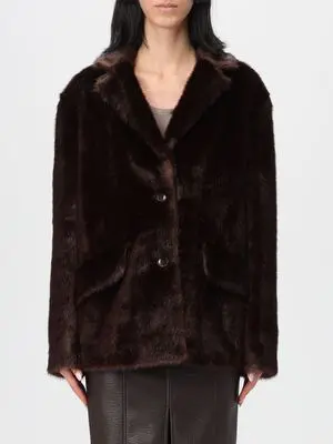 STAND STUDIO Fur Coat - Brown