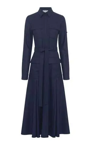 Gabriela Hearst Meyer Pleated Maxi Shirtdress