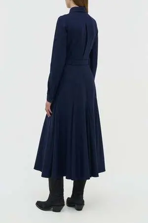 Gabriela Hearst Meyer Pleated Maxi Shirtdress