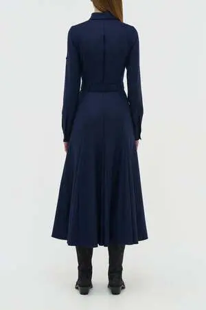 Gabriela Hearst Meyer Pleated Maxi Shirtdress