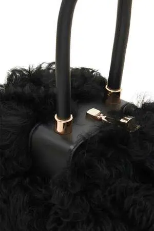 Gabriela Hearst Nina Bag In Shearling - Black
