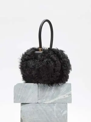 Gabriela Hearst Nina Bag In Shearling - Black