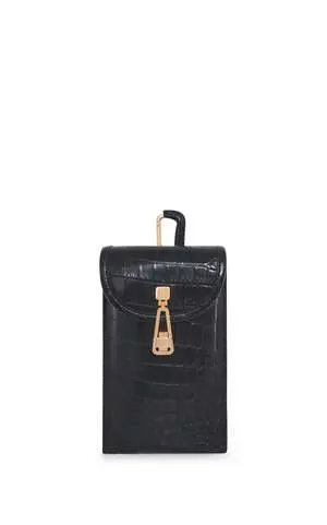 Gabriela Hearst Medium Leonora Crocodile Flap Bag With Sunglasses Pouch
