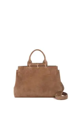 Gabriela Hearst Large Amethyst Suede Tote Bag - Dark Sand