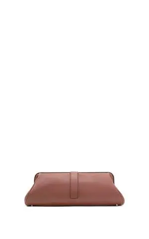 Gabriela Hearst Paola Nappa Leather Baguette Clutch - Cognac