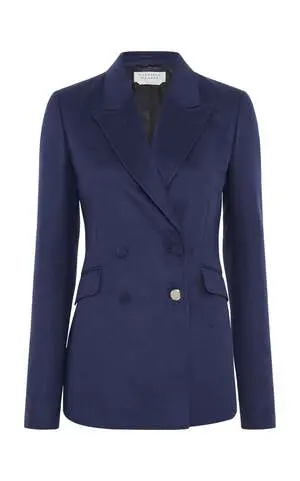 Gabriela Hearst Stephanie Blazer In Winter Silk - Navy