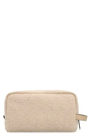 Fendi Beauty Case Medium Ff - Beige