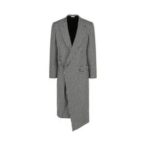 Alexander McQueen Asymmetrical Houndstooth Overcoat