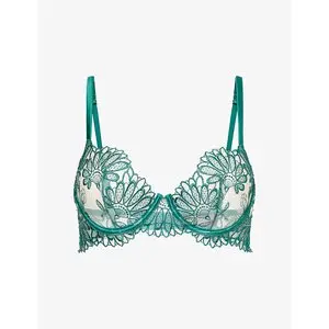 Bluebella Amaris Wired Lace Bra - Aventurine Green/sheer