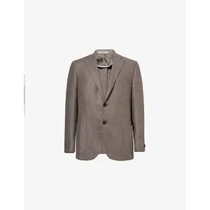 Corneliani Herringbone Single-breasted Wool And Cashmere Blazer
