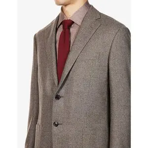 Corneliani Herringbone Single-breasted Wool And Cashmere Blazer