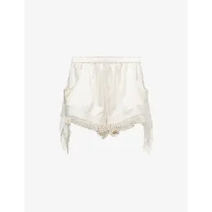 Isabel Marant Ildana Lace-trimmed Silk Shorts - Ecru