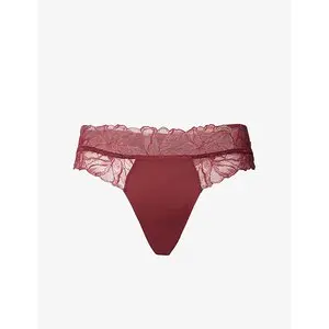 Calvin Klein Perfectly Fit Lace Stretch-woven Thong - Alluring Pink