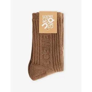 Loewe X On Branded Cotton-blend Socks - Toffee