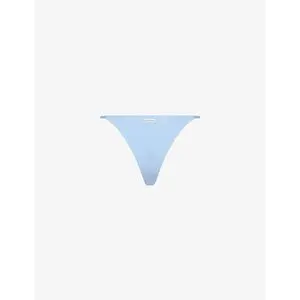 Calvin Klein String High-rise Stretch-cotton Blend Thong - Frozen Fjord