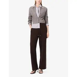 Maje Side-stripe Straight Stretch-jersey Trousers