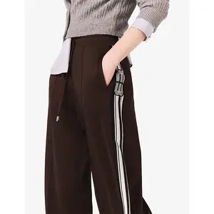 Maje Side-stripe Straight Stretch-jersey Trousers