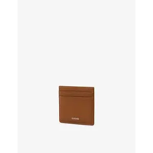 Sandro Logo-embossed Leather Card Holder - Cognac