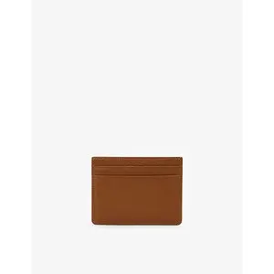 Sandro Logo-embossed Leather Card Holder - Cognac