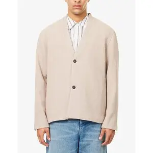 NOBL Collarless Knitted Jacket