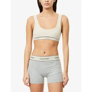 Calvin Klein Heritage Branded Stretch-cotton Bralette