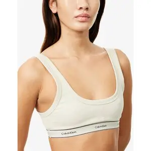 Calvin Klein Heritage Branded Stretch-cotton Bralette