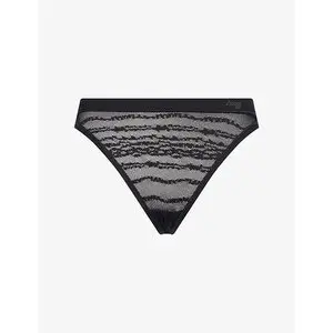 SLOGGI Free Evolve Mid-rise Lace Thong - Black
