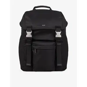 Sandro Logo-plaque Woven Backpack - Black