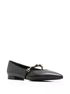 SERGIO LEVANTESI Studded Strap Ballerina Flats - Black