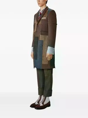 Thom Browne Hunting Tweed Patchwork Coat - Brown