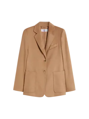 Max Mara Drap Zibeline Baby Hair Blazer - Camel