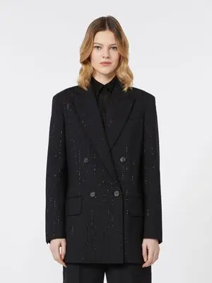Max Mara Wool And Sequin Embellished Blazer