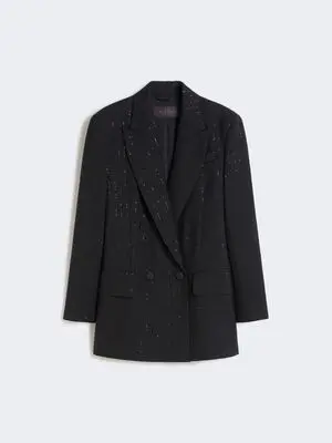 Max Mara Wool And Sequin Embellished Blazer