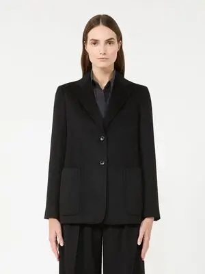 Max Mara Draped Camel Hair Blazer - Black
