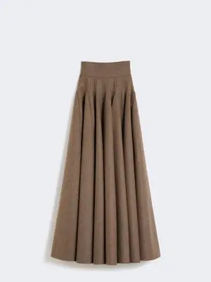 Max Mara Wide Wool Felt Skirt