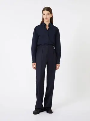 Max Mara Gabardine Wool Trousers - Ultramarine