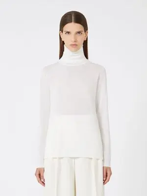 Max Mara Wool Knit Turtleneck Jumper - White