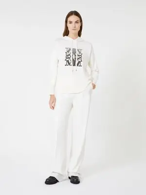 Max Mara Oversized Wool Hoodie With Embroidery
