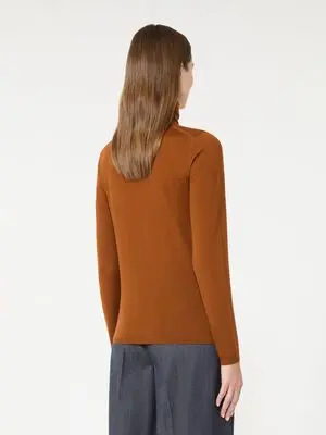 Max Mara Wool Knit Turtleneck Jumper - Brown Bronze