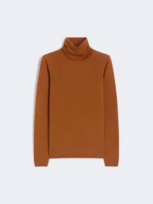 Max Mara Wool Knit Turtleneck Jumper - Brown Bronze