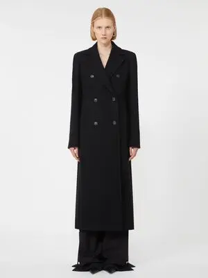 Max Mara Double-breasted Pure Virgin Wool Coat - Black