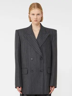 Max Mara Wool And Viscose Oversized Pinstripe Blazer