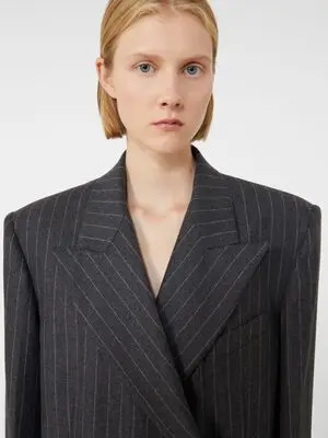Max Mara Wool And Viscose Oversized Pinstripe Blazer
